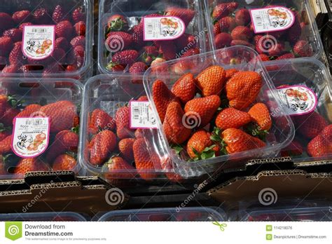 Strawberry Imported From Spain Editorial Photo Image Of Danmark