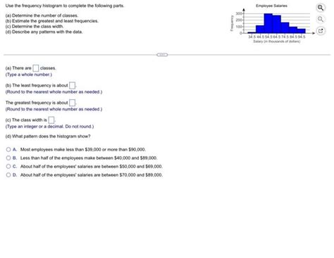 [solved] use the frequency histogram to complete the follo