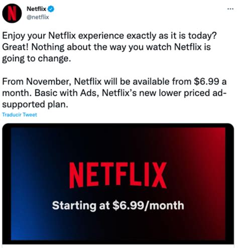 Así quedó la tarifa de Netflix al servicio con anuncios