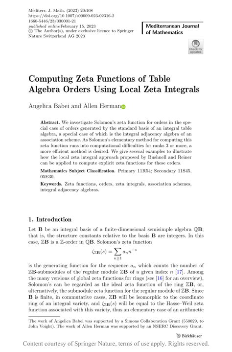 Computing Zeta Functions Of Table Algebra Orders Using Local Zeta