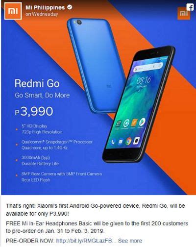Xiaomi Redmi Go Price Announced Officially In Philippines