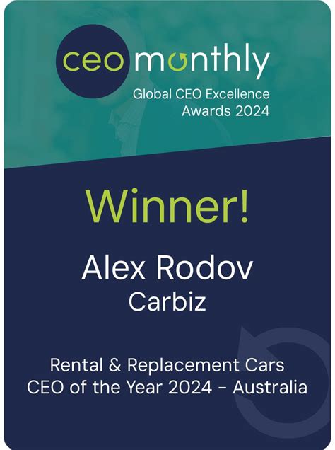 Ceoawards Excellenceinleadership Rentalcars Replacementcars Australia Teamsuccess