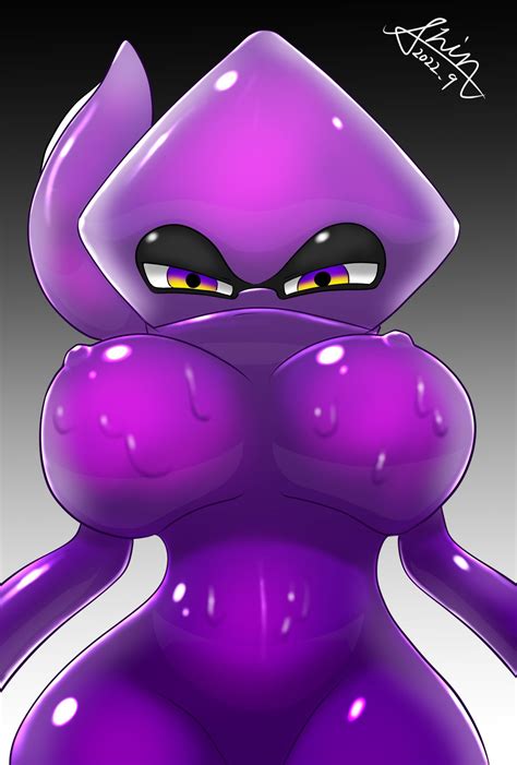 Rule 34 Big Breasts Covered In Ink Humanoid Inkling Inkling Inkling