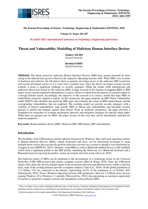 Pdf Threat And Vulnerability Modelling Of Malicious Human Interface Devices
