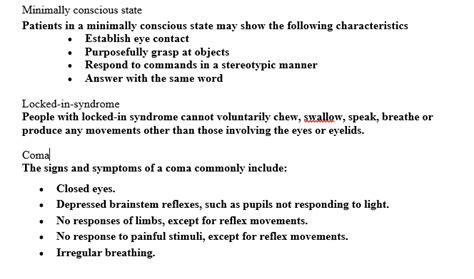 Solved This One Would Be Minimally Conscious State Correct