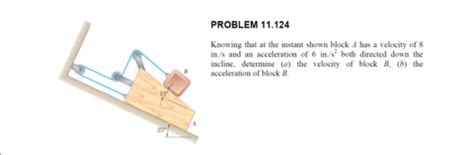 Solved Knowing That At The Instant Shown Block A Has A Chegg
