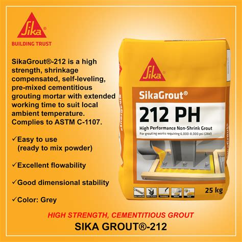 Sikagrout 212 25kg High Strength Shrinkage Compensated Cementitious