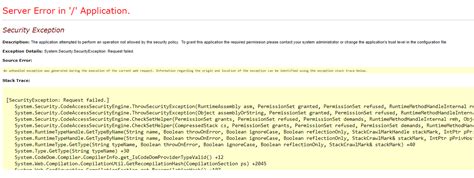 Aspnet Mvc5 Security Exception On Aruba Provider The Dummy Programmer