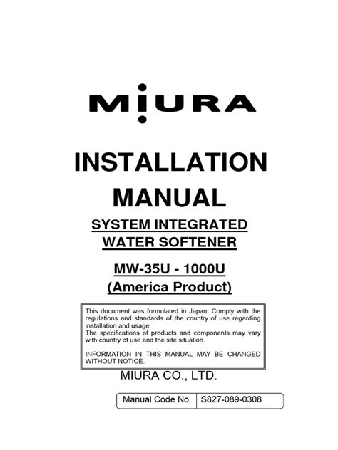 Mw 35 1000 Installation Manual Pdf Water Leak