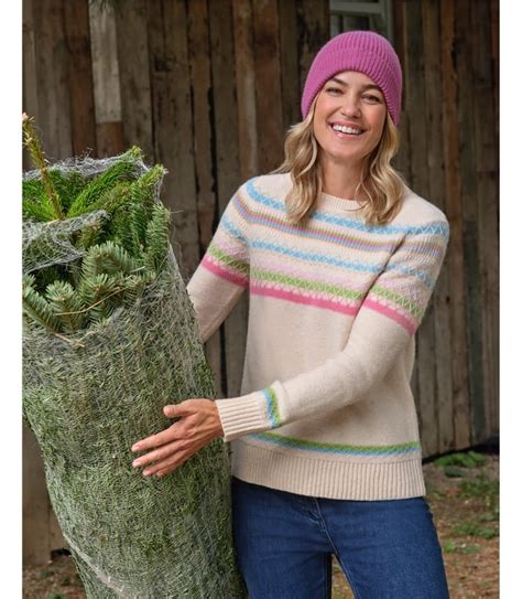 Multi Pure Lambswool Reverse Fairisle Yoke Jumper