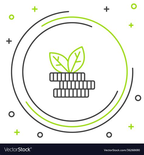 Line Dollar Plant Icon Isolated On White Vector Image