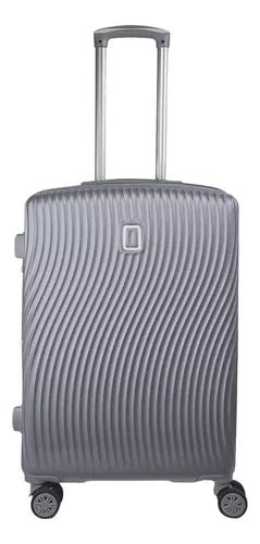 Valija Grande De Viaje Rígida Abs Con Ruedas Color Gris Modelo MercadoLibre