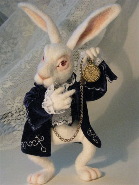 Needle Felted White Rabbit Alice In Wonderland Etsy