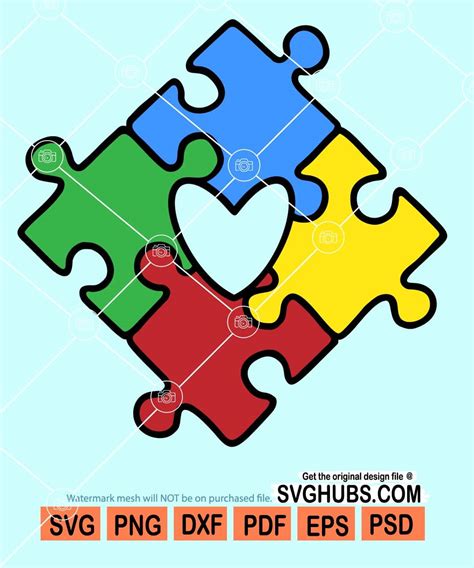 Autism Heart Svg Autism Awareness Svg Autism Heart Svg For Cricut