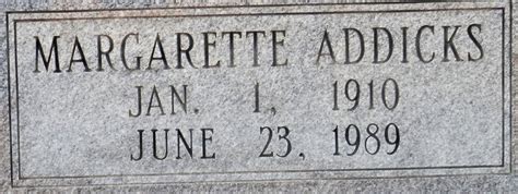 Margarette Addicks Webb 1910 1989 Memorial Find A Grave