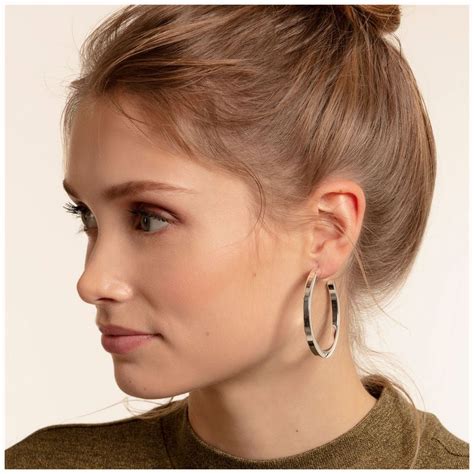 Thomas Sabo Big Chunky Sterling Silver Hoop Earrings 50mm Cr641 001 21