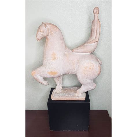 Austin Prod Mcm Horse Rider Art Pottery Sculpture Signed Ken G Etsy