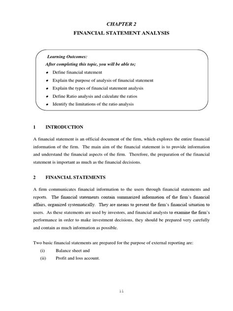 2 Chapter 2 Financial Statement Analysis Pdf Working Capital Revenue