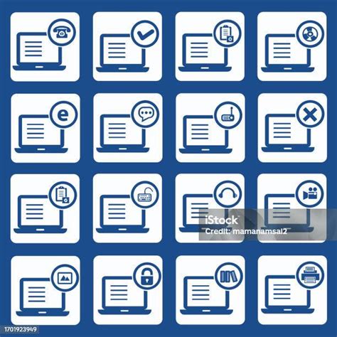 Database Dan Jaringan Vektor Icon Set Ilustrasi Stok Unduh Gambar