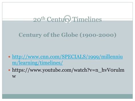 Ppt 20th Century A Global Timeline Overview Powerpoint Presentation