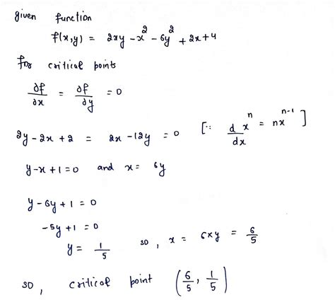 Answered Find All The Local Maxima Local Minima And Saddle Points Of The Function Fxy2xy