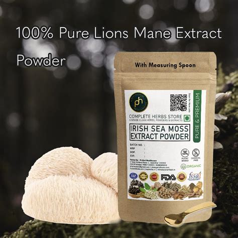 Lions Mane Mushroom Powder 50g Extract With 20 Polysaccharides Ph