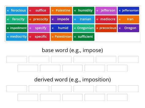 Sort 14 Derivational Relations Adding Suffixes Multiple Vowel
