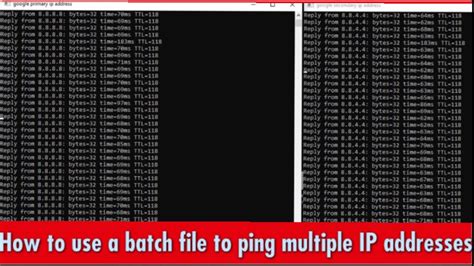 How To Use A Batch File To Ping Multiple Ip Addresses Youtube