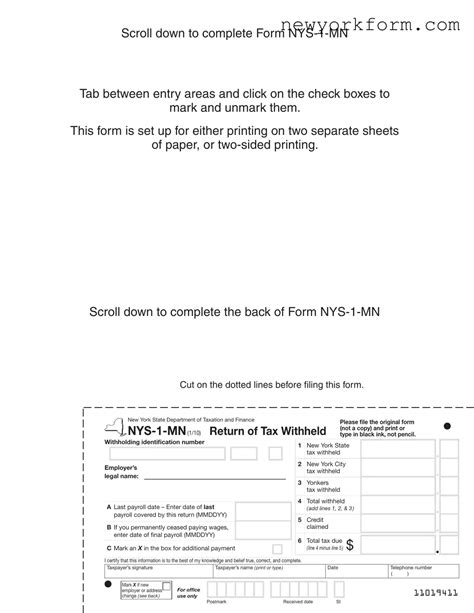 Fill Out Your Nys 1 Template With Ease ️ All New York Forms