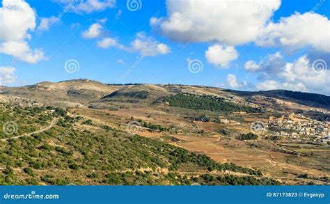 Upper Galilee Mountains Landscape Sunny Day View Stock Image Image
