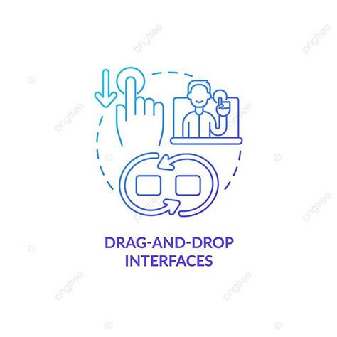 Icon Concept With Blue Gradient For Interfaces Using Drag And Drop