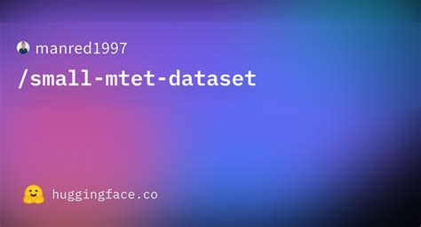 Manred Small Mtet Dataset At Main