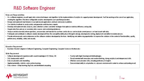 Keysight Rnd Software Engineer Pdf