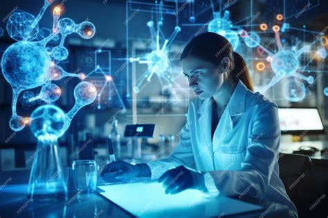Premium Ai Image Breaking Barriers Remarkable Female Scientist