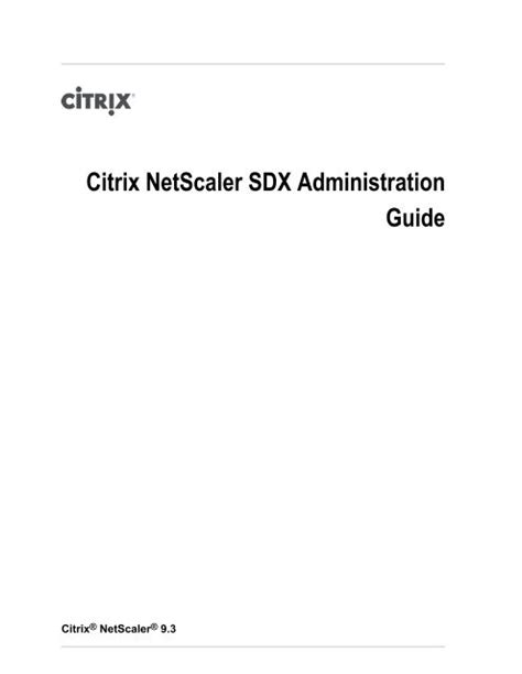 Citrix Netscaler Sdx Administration Guide Citrix Knowledge Center