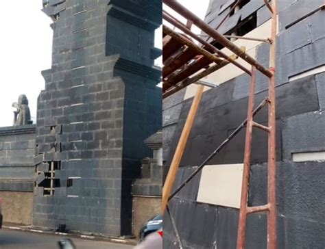 Gapura Naga Giri Ikon Gresik Rusak Ternyata Isinya Kopong Benarkah Biaya Pembangunannya Rp7