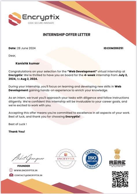 Kanishk Kumar On Linkedin Encryptix Newbeginnings Careeropportunity Thankful Excited