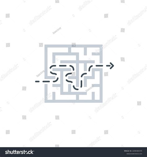 Maze Route Icon Clipart Image Isolated Stock Vector Royalty Free