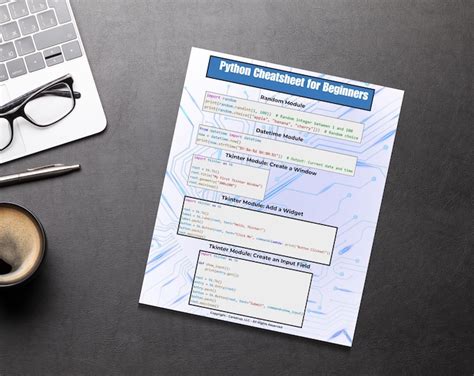 Python Cheat Sheet Template Python For Beginners Data Type Coding