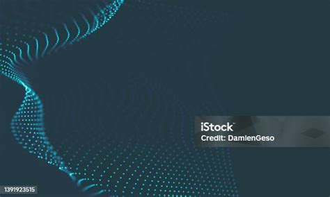 추상적 인 음악 배경 빅 데이터 파티클 흐름 시각화 과학 인포그래픽 미래 일러스트레이션 음파 사운드 시각화 3차원 형태에 대한 스톡 벡터 아트 및 기타 이미지 Istock