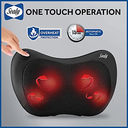 Sealy Deep Tissue SL HW MA 120 BK Mini Massage Pillow Pad 8 H X 13 W X