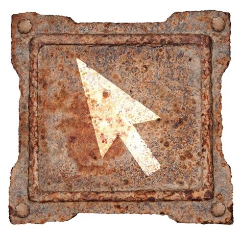 Premium Photo Cursor Icon Old Metal