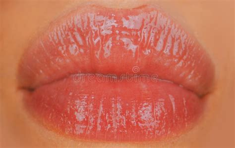 Womans Sensual Mouth Lips Close Up Of Young Woman Mouth With Sensual
