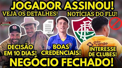 NEGÓCIO FECHADO JOGADOR ASSINA O FLUMINENSE DESTAQUE QUE