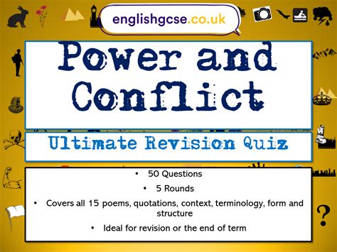 Power And Conflict Revision Quiz Teaching Resources