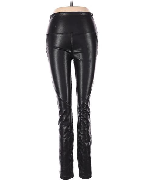 David Lerner 100 Polyurethane Solid Black Faux Leather Pants Size S