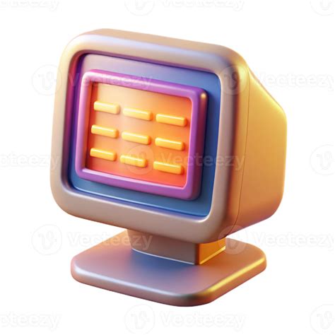 Magnificent Classic A Vintage Computer Monitor Displaying A High Resolution 59056132 Png