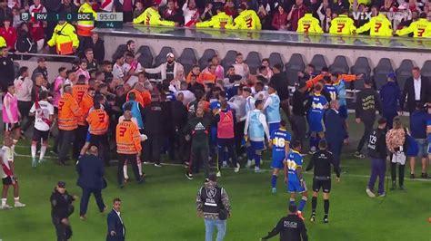 ¡así No Tras El Gol Jugadores De River Y Boca Desatan La Bronca