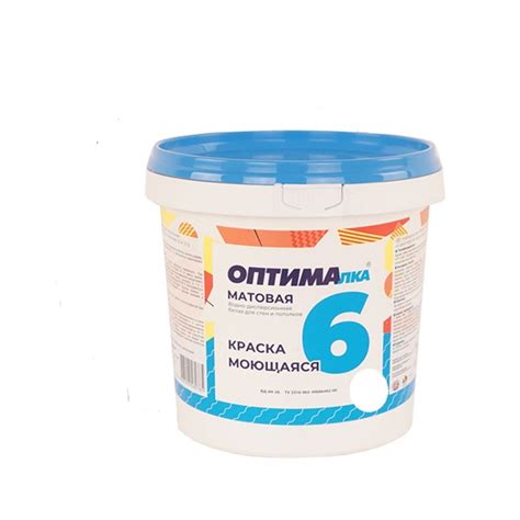 Краска НОВА для стен и потолков Оптима-6 матовая моющаяся 2,8 кг ...