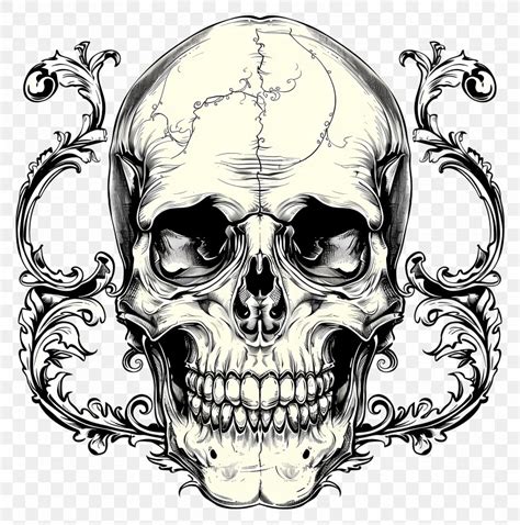 Vintage Skull Intricate Skull Illustration Png 4128x4168px Vintage